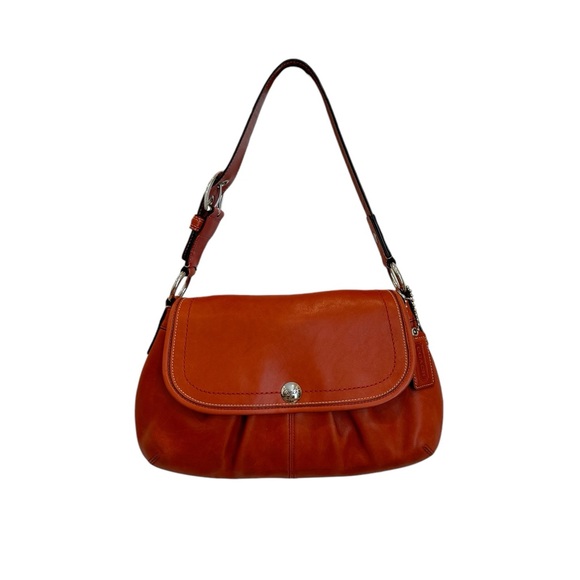 Coach | Bags | Coach Rust Burnt Orange Leather Shoulder Bag | Poshmark